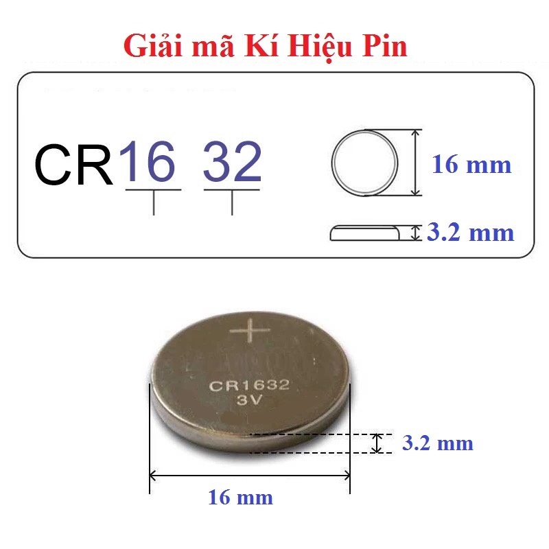Pin Panasonic CR1632 / CR2032 CR2025, pin cảm biến áp suất lốp, chìa ...