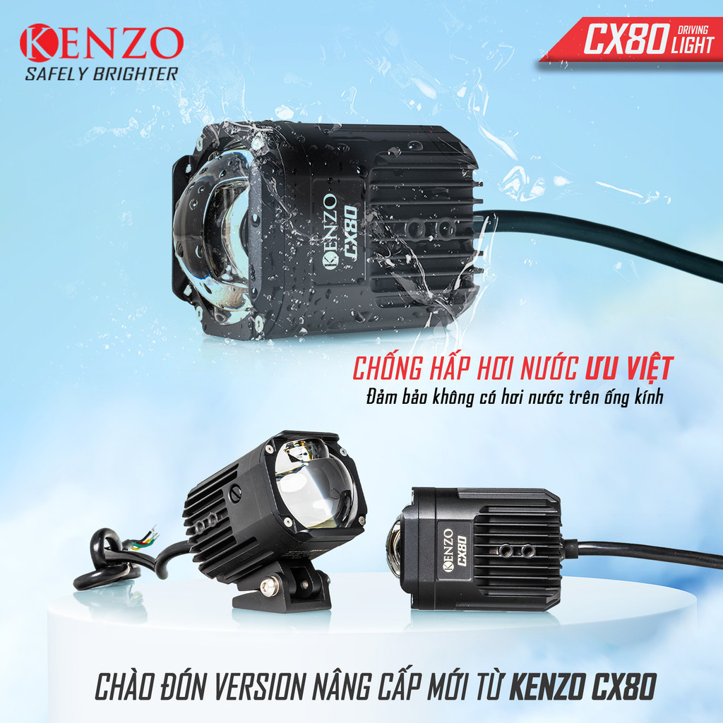 Kenzo CX80 V3, Đèn Bi Cầu Trợ Sáng Kenzo CX80 Ver 3 60W Có Fan Tản ...