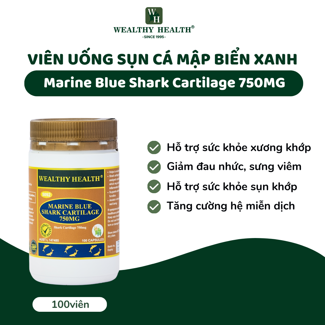 Viên uống giảm đau xương khớp Wealthy Health Marine Blue Shark ...