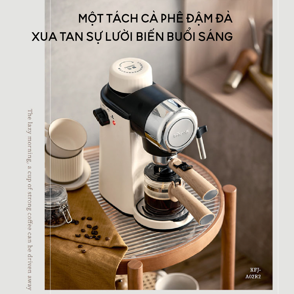 Máy Pha Cà Phê Tự Động, Pha Espresso Bear KFJ-A02R2/ A02N1, Áp suất 5 Bar, Tạo bọt sữa, BH 18 ...
