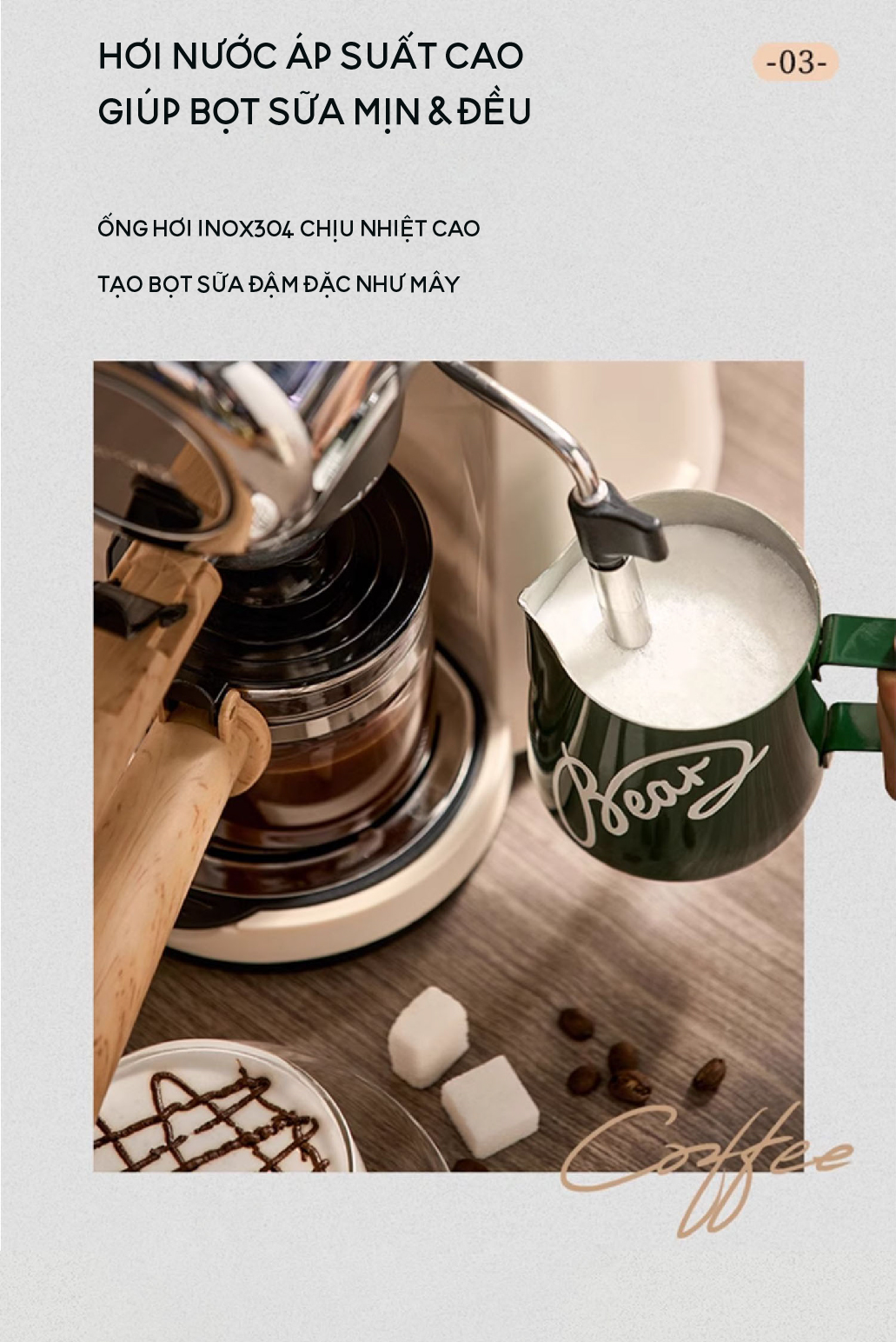 Máy pha cà phê espresso tự động Bear KFJ-A02N1/A02R2, Áp suất 5Bar, Tạo bọt sữa Cho gia đình, BH ...