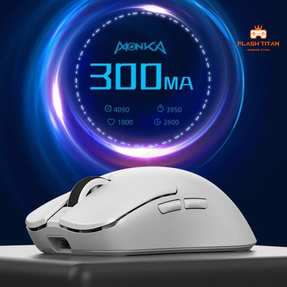 Chuột không dây Monka M1 - Hỗ trợ 3 mode kết nối - Chip PAW3395 - Chuột phù hợp cho PC, laptop ...