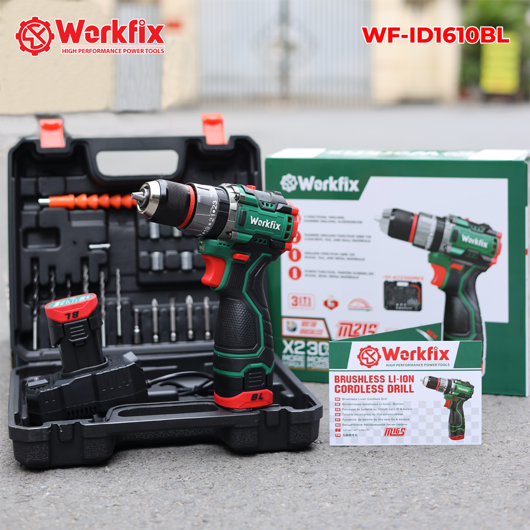 Máy Khoan Mini, Máy Khoan Pin WORKFIX 16.8V ID1610BL Màu Xanh, Đầu kẹp ...