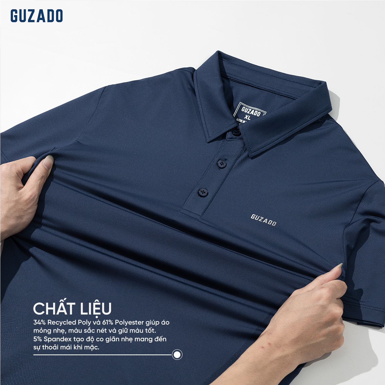 Áo Polo Nam Guzado Cổ Bẻ,Chất Coolmax Thấm Hút CựcTốt Kiểu Dáng Basic, Co giãn thoải mái GPL001 ...