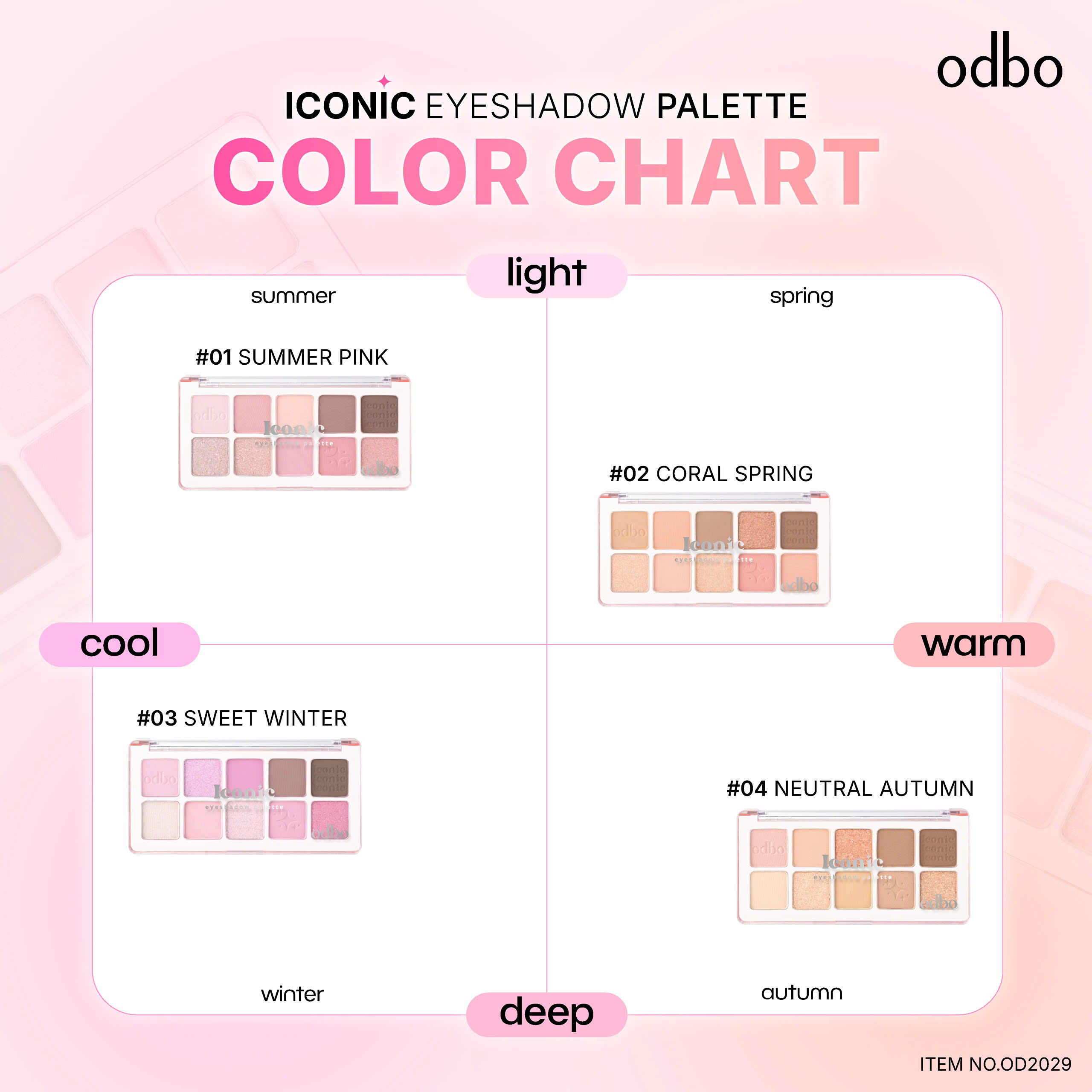 Bảng Mắt Odbo Iconic Eyeshadow Palette 10 Ô Chất Phấn Mềm Mịn, Bám Màu Tốt, Lâu Trôi OD2029 ...