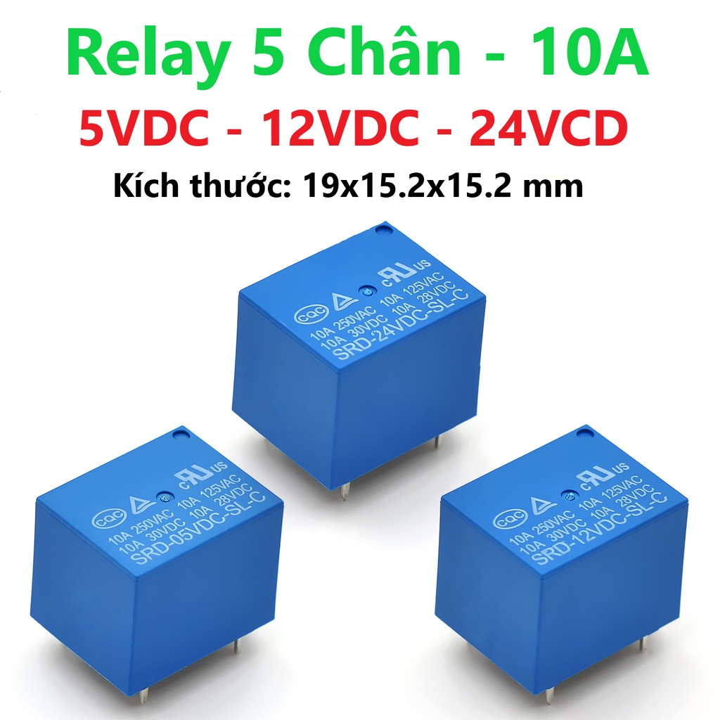 Relay 5 Chân 5V 12V 24V 10A, Rơ Le 5 Chân 10A, Role 5 chân | Shopee ...