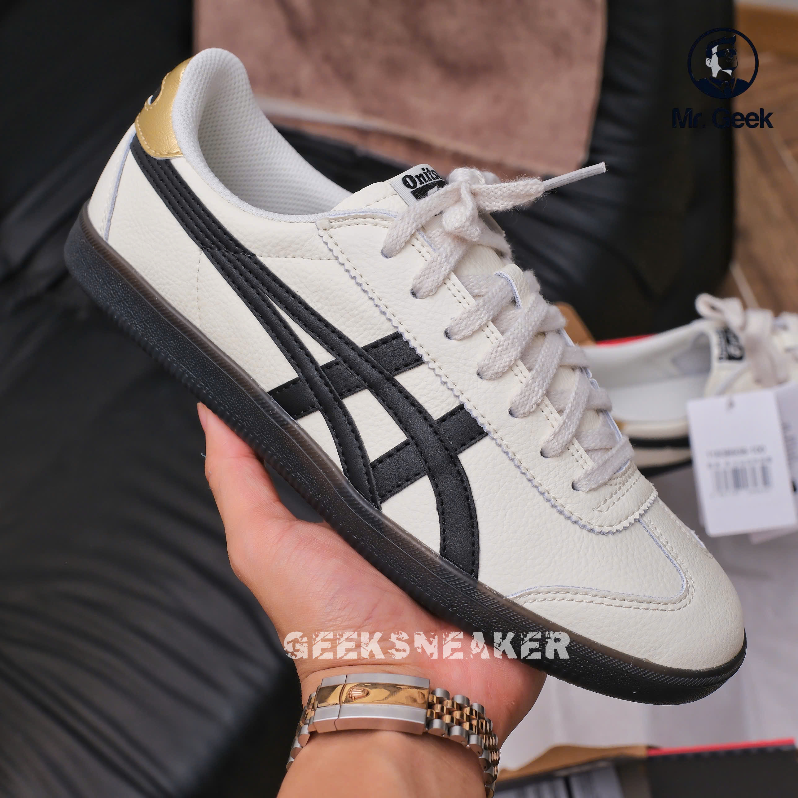 [GeekSneaker] Giày Onit.suka Tiger Tokuten White Black Gold | Shopee ...