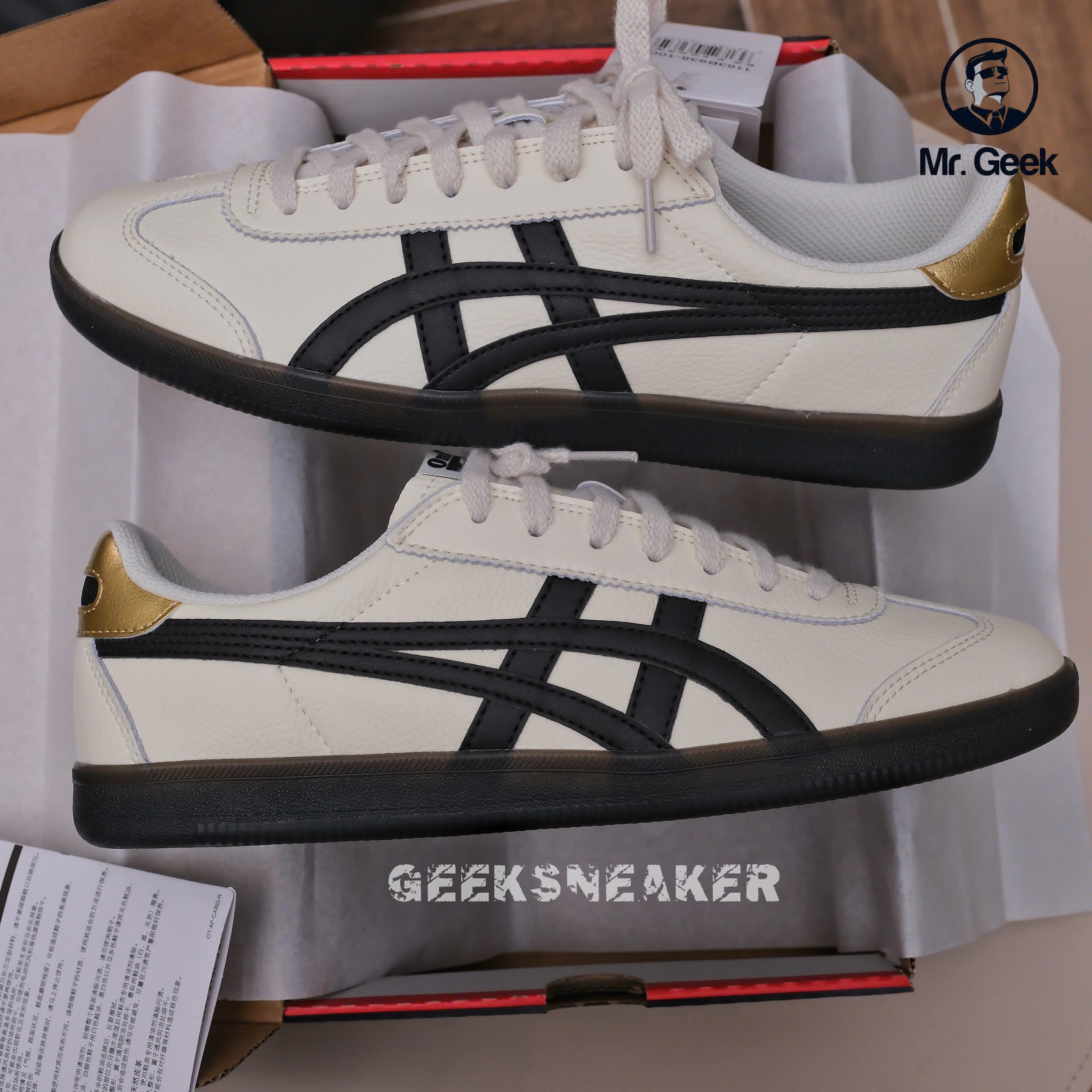 [GeekSneaker] Giày Onit.suka Tiger Tokuten White Black Gold | Shopee ...