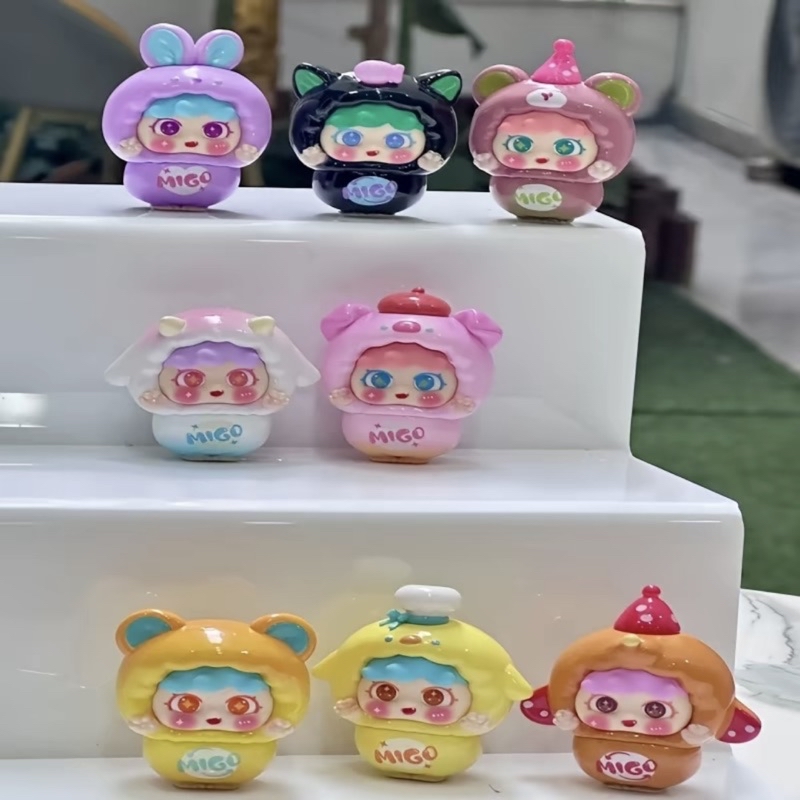 MIGO charm hộp mù hạt đậu FULL SET 8 hộp Blindbox Happy Ghost đồ chơi ...