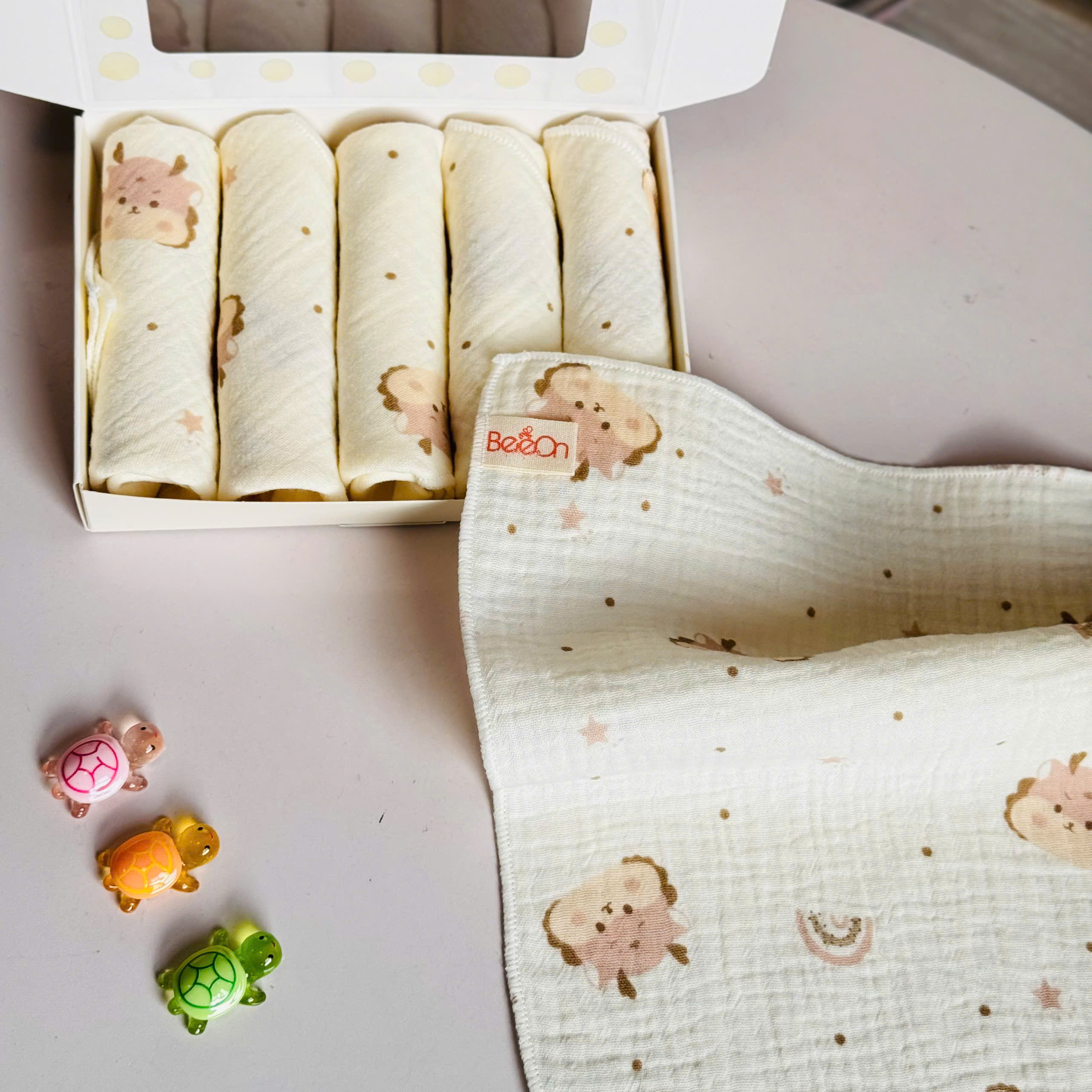 [Chọn màu] Khăn sữa cho bé sơ sinh muslin 2 lớp, khăn sữa Boona và Khăn sữa sợi tre BeeOn 30x30 ...