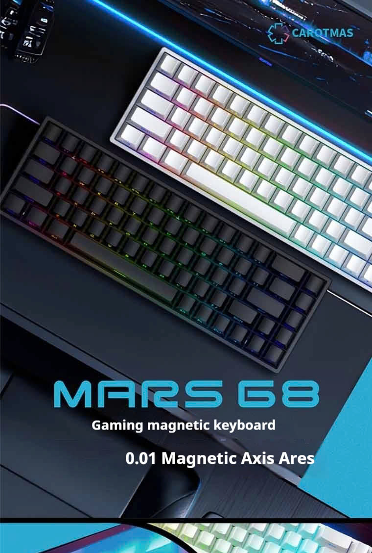 Bàn phím cơ HE 3 chế độ Mars68 Pro Wireless 8k RT 0.01mm RGB | Shopee Việt Nam