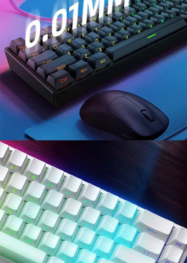 Bàn phím cơ HE 3 chế độ Mars68 Pro Wireless 8k RT 0.01mm RGB | Shopee Việt Nam