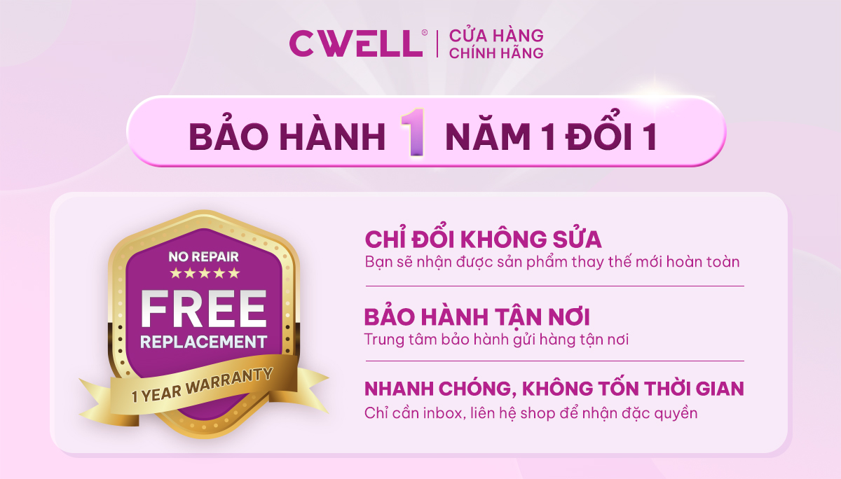Máy sấy tóc gấp gọn CWell 1800W 2 chiều nóng lạnh, 3 chế độ nhiệt, ánh ...