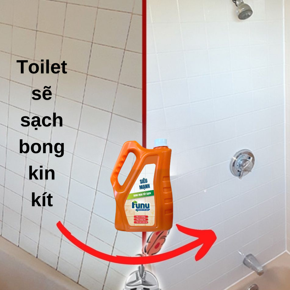 Dung dịch tẩy Gạch Funu 1.96L tẩy sạch bóng các sàn nhà ố bẩn, rong rêu ...