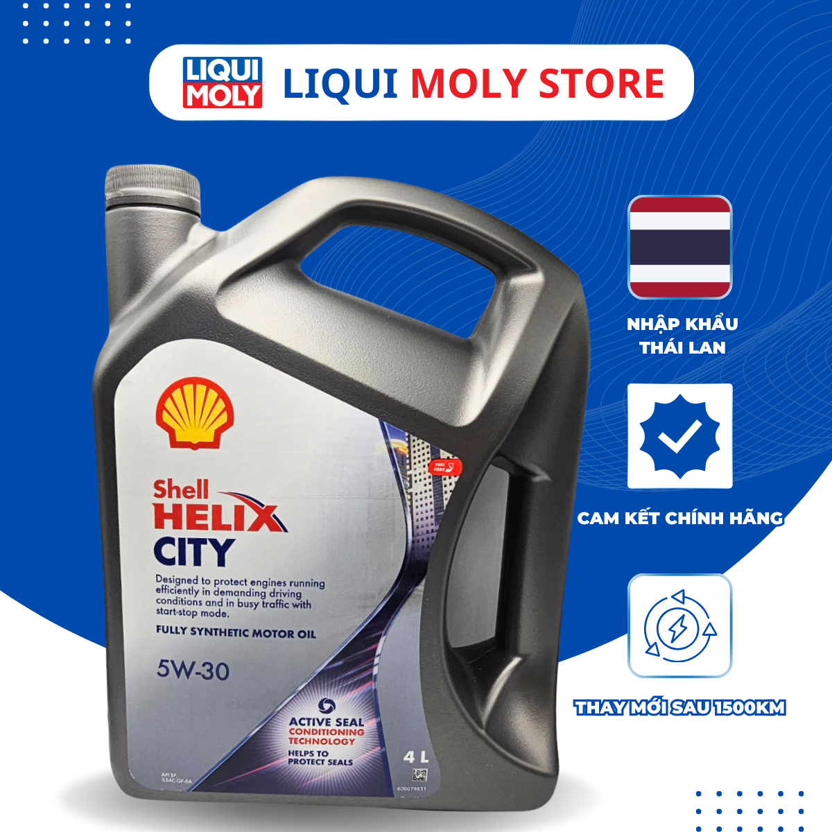 Nhớt tổng hợp cho xe máy xăng Shell Helix City 5W30 4L Sản xuất tại ...