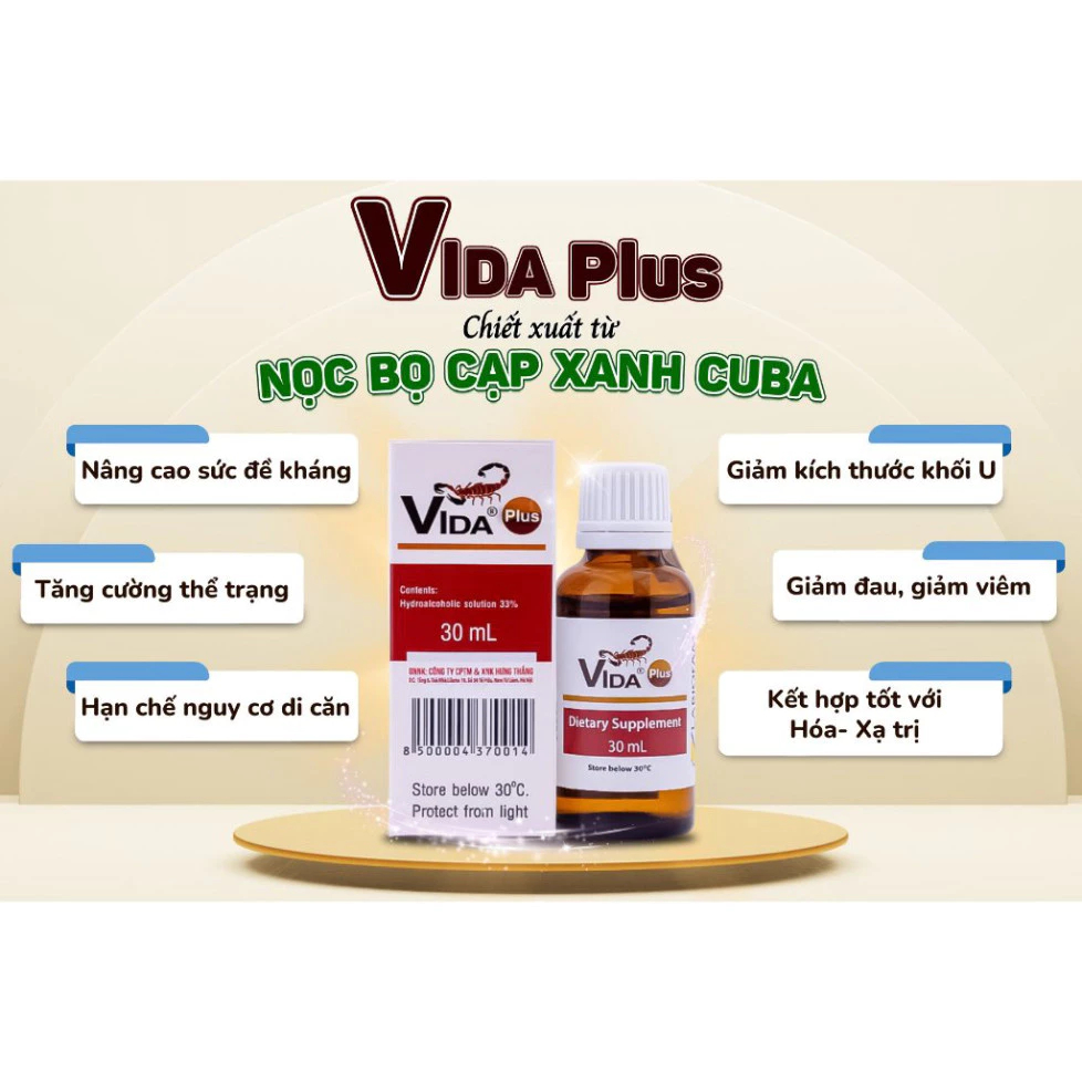 (Chính hãng) Vida Plus Nọc Bọ Cạp Xanh Cuba 15ml - Hỗ trợ tăng cường ...