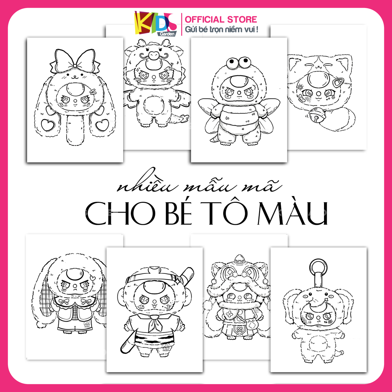 Tranh tô màu Baby Three BB3 Sách tô màu nước cho bé với các nhân vật ...