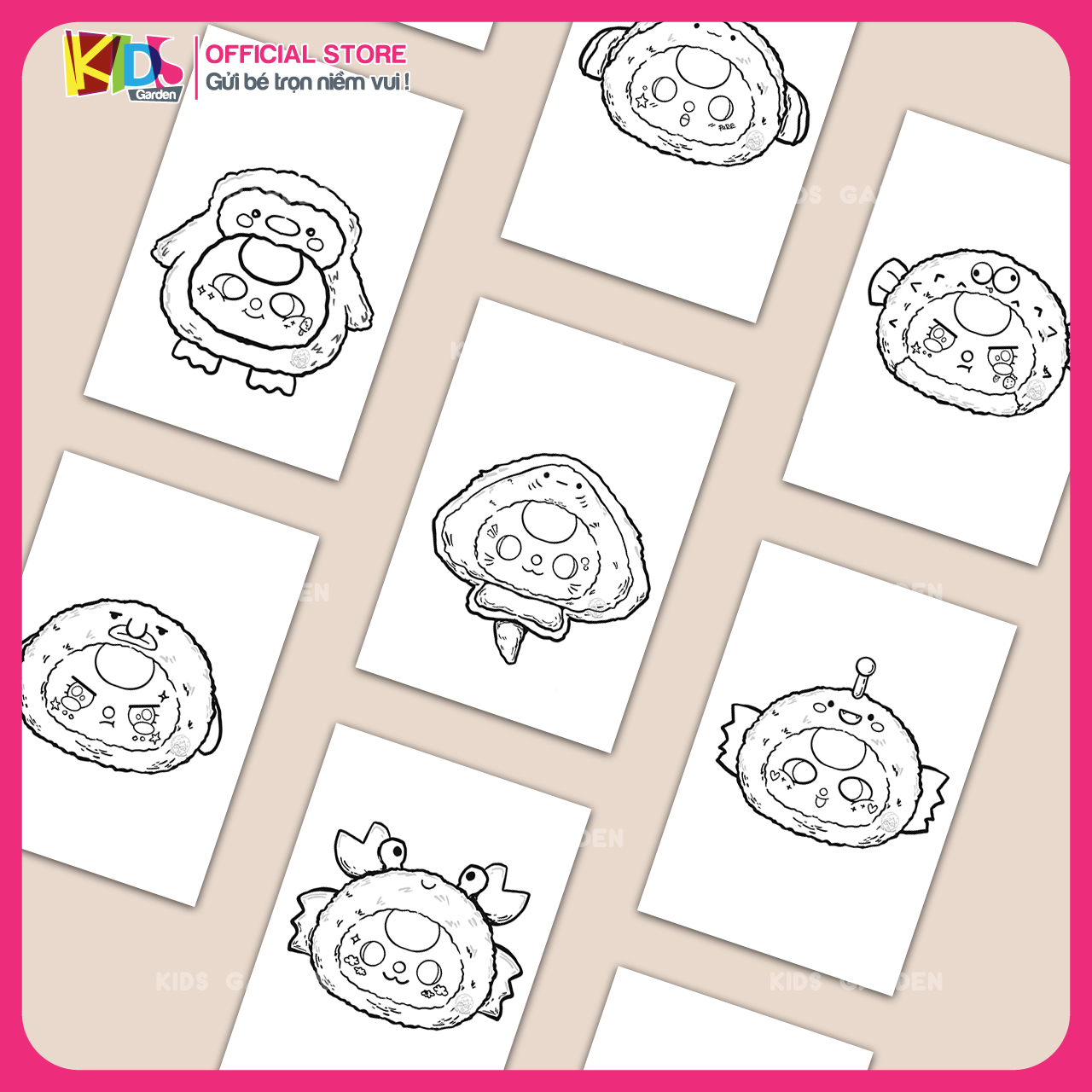 Tranh tô màu Baby Three BB3 Sách tô màu nước cho bé với các nhân vật ...