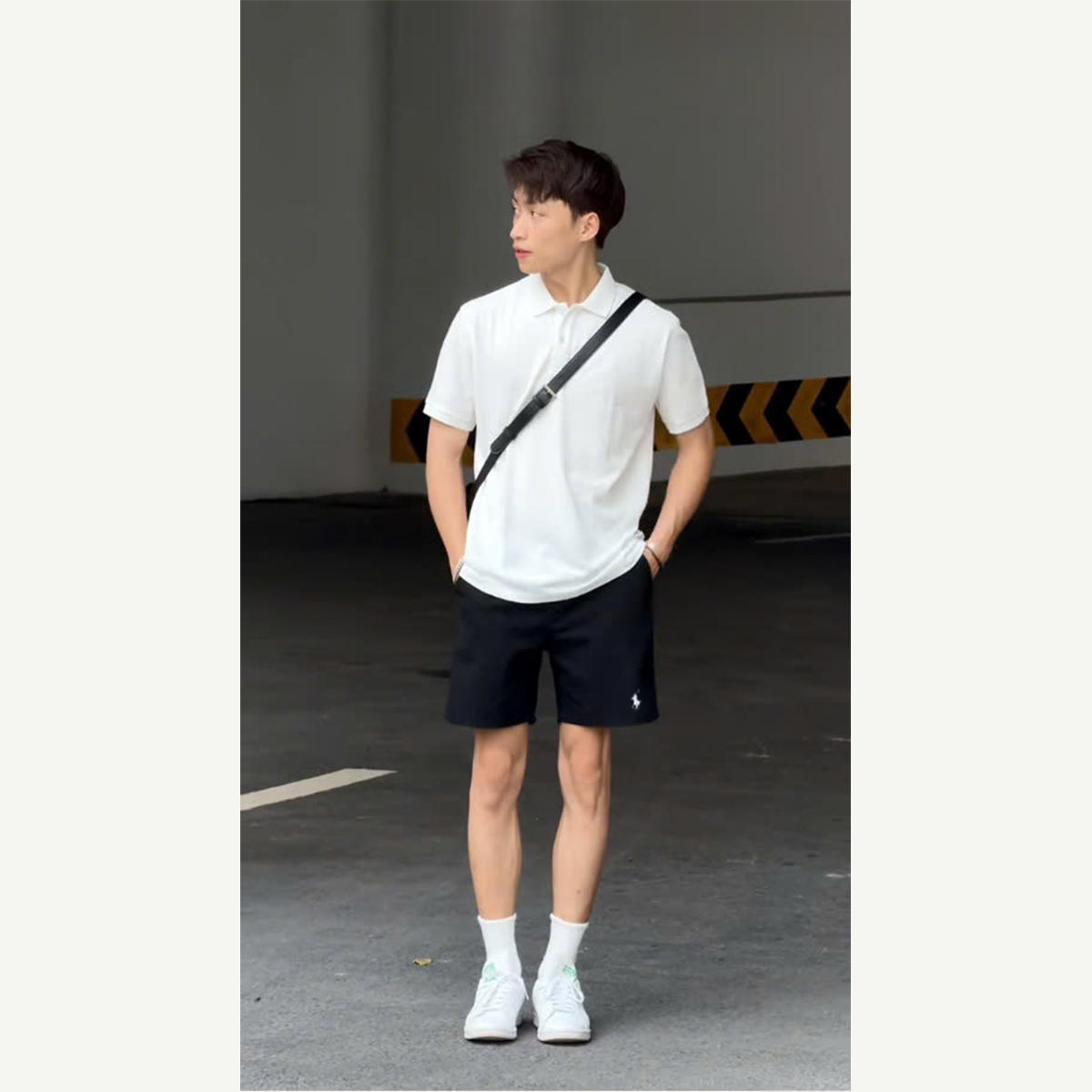 Quần Short Nam Kaki PN STORE Form Trên Gối Thêu Logo Nổi Phong Cách Hàn ...