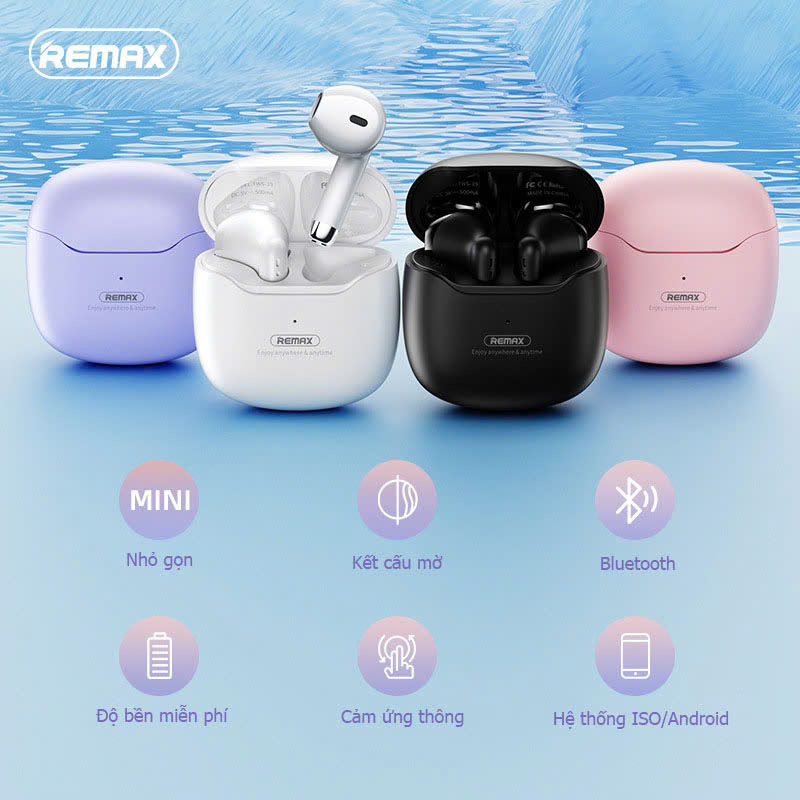 Tai nghe Bluetooth True Wireless Remax TWS-19 Marshmallow Series ...