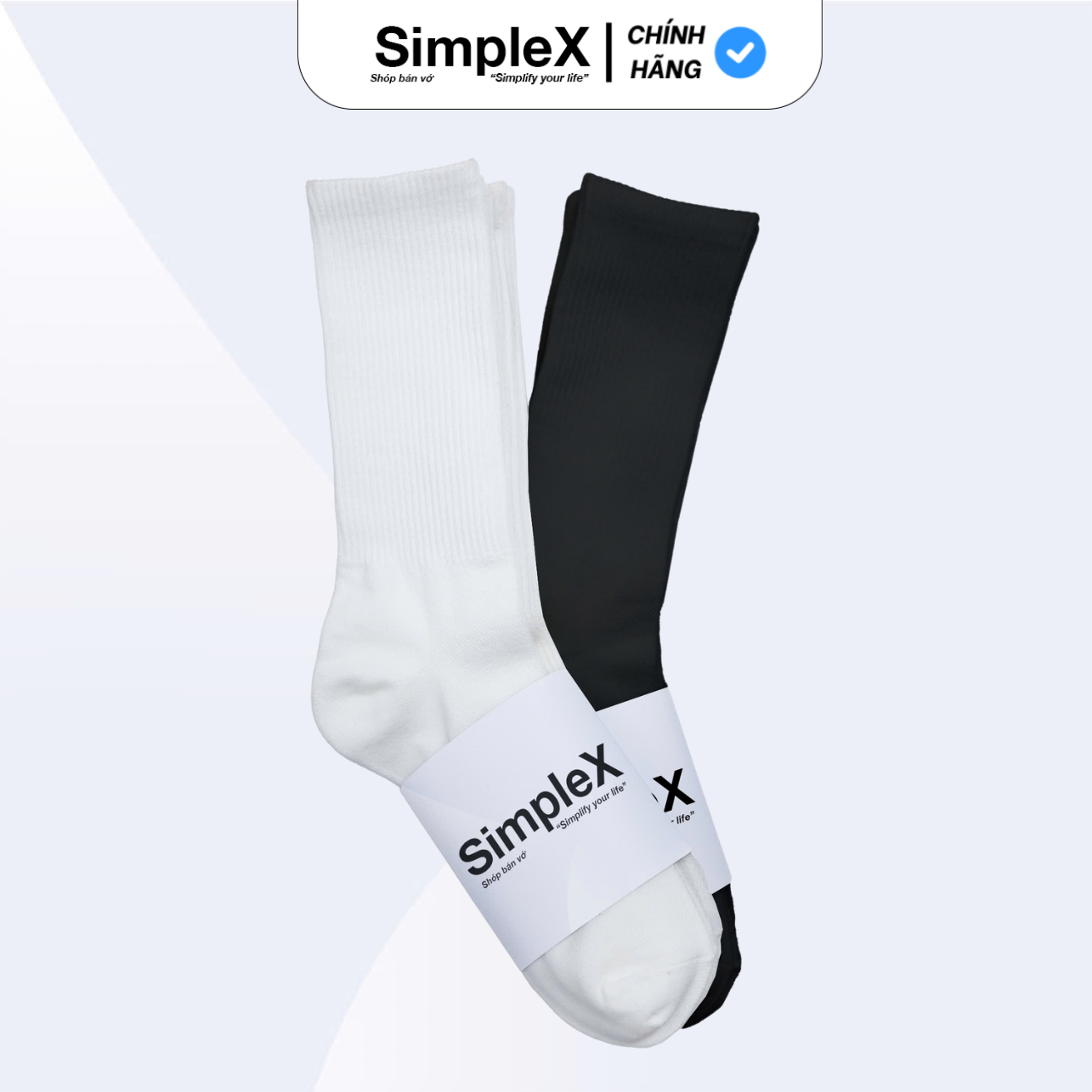 [Combo 10] Tất Vớ Nam Nữ Cổ Cao Trơn 20-22cm SimpleX, Cotton Êm Ái Dày ...