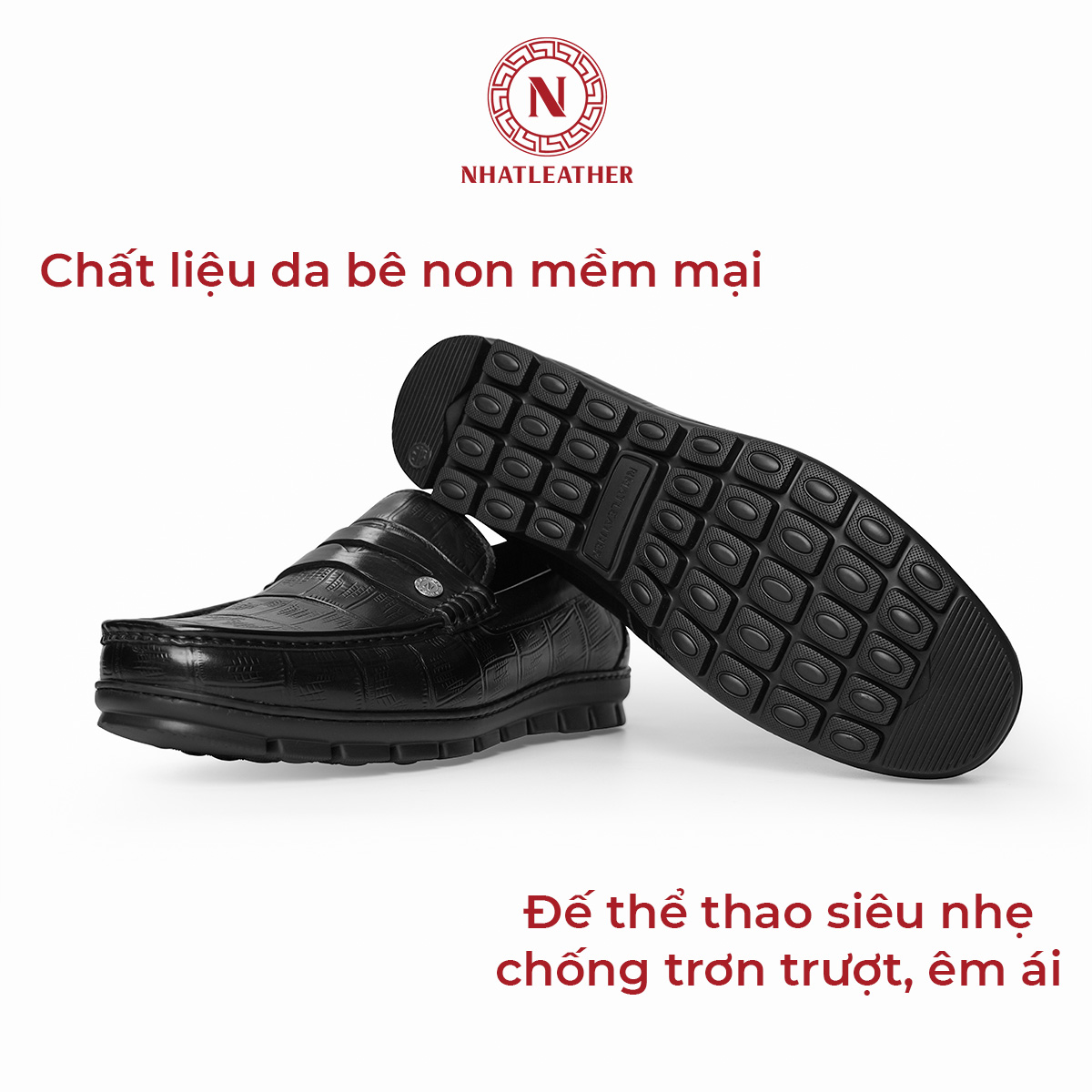 Giày Moca Nam Da Bê Non Cao Cấp NHATLEATHER - Đế Nhẹ Chống Trơn Trượt ...