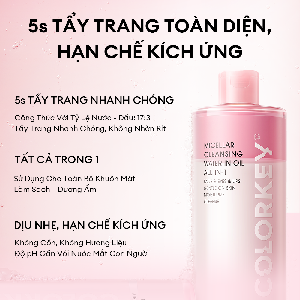 Nước Tẩy Trang Có Dầu COLORKEY Dễ Dàng Tẩy Trang Mọi Lớp Makeup, Không ...