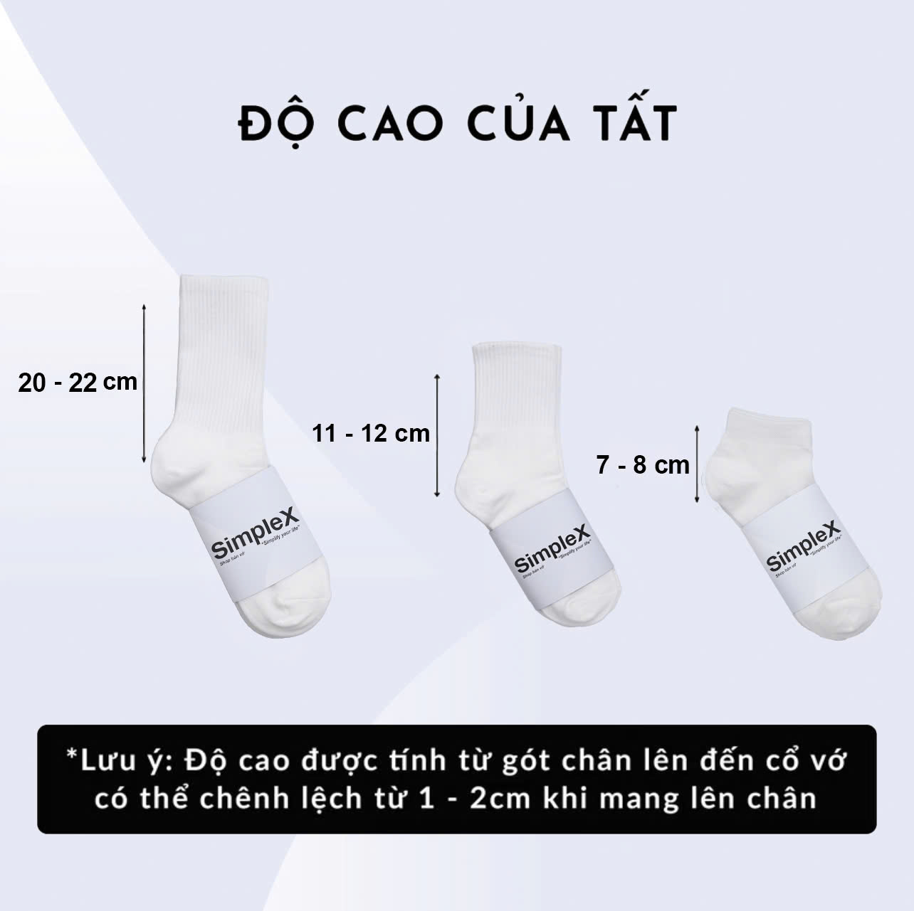 [Combo 10] Tất Vớ Nam Nữ Cổ Cao Trơn 20-22cm SimpleX, Cotton Êm Ái Dày ...