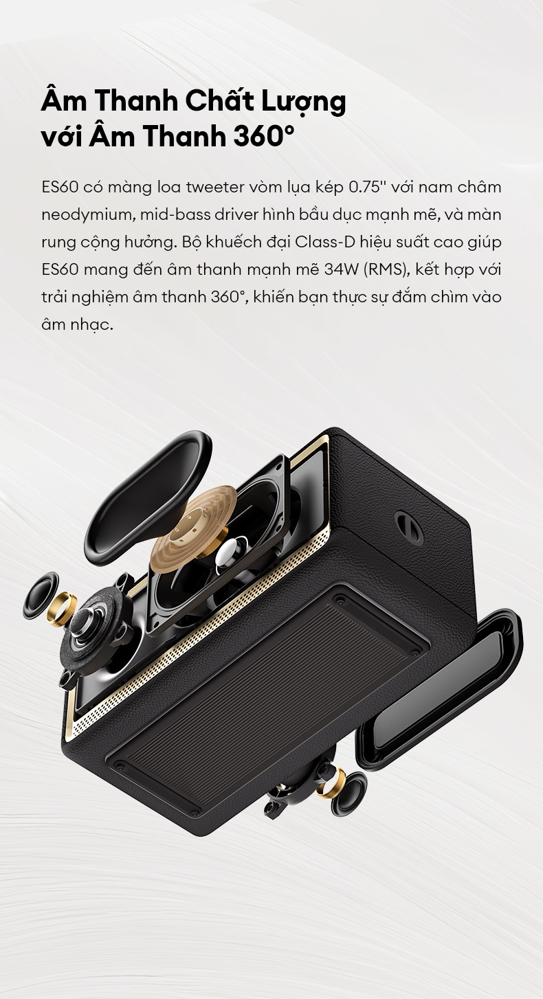 Loa Bluetooth Di Động EDIFIER ES60 | Công Suất 34W | Thời Gian Sử Dụng ...