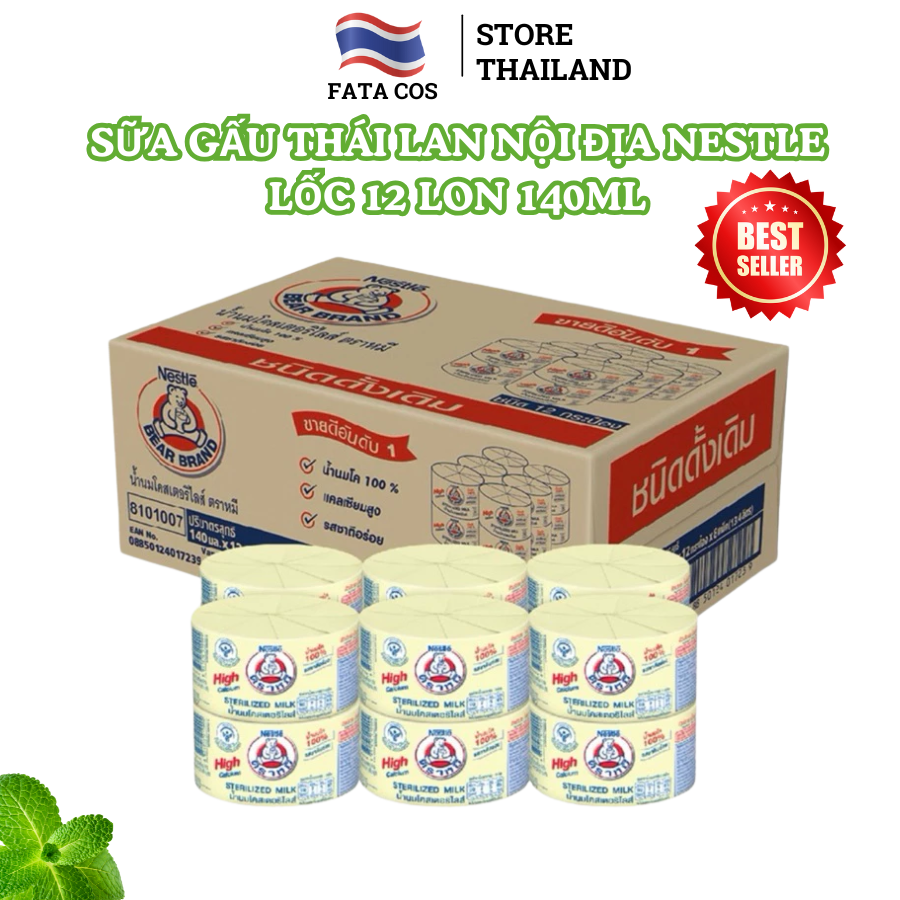 Sữa gấu thái lan, Sữa gấu Nestle thái lan 140ml lốc 12 hũ Fata cos | Shopee Việt Nam