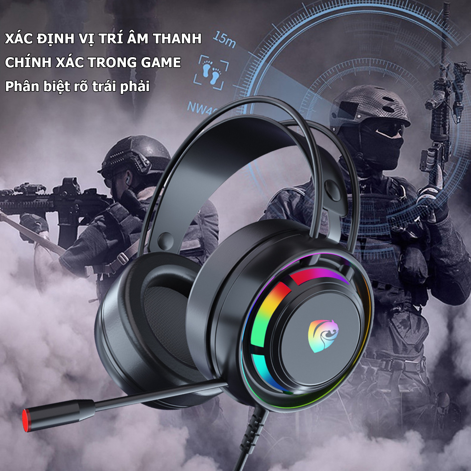 Tai nghe chụp tai có dây gaming Poermax PSH-300 âm thanh chân thực xác ...