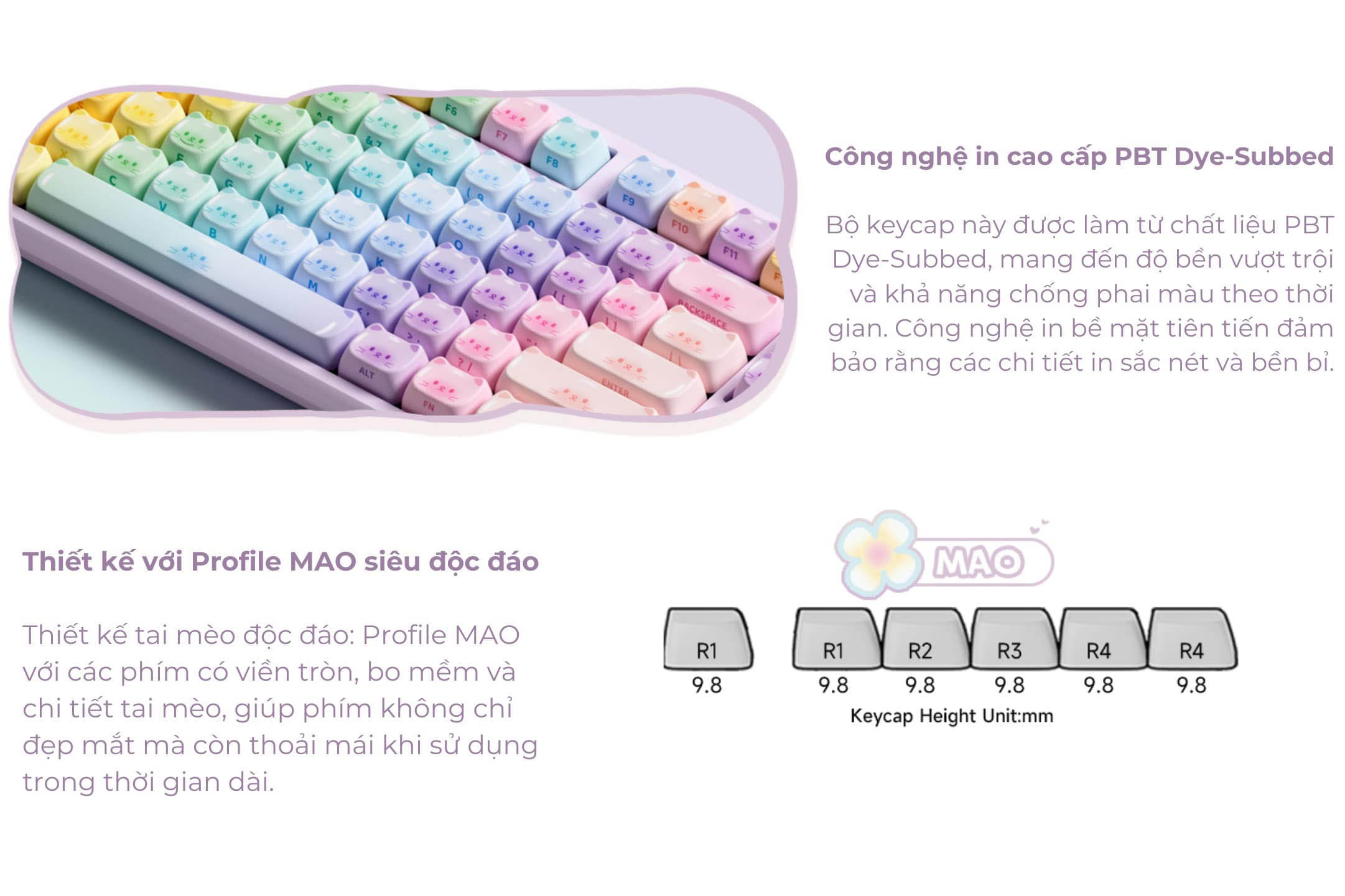 Bàn phím cơ không dây MonsGeek MG108B – Colorful Cats (Multi-modes ...