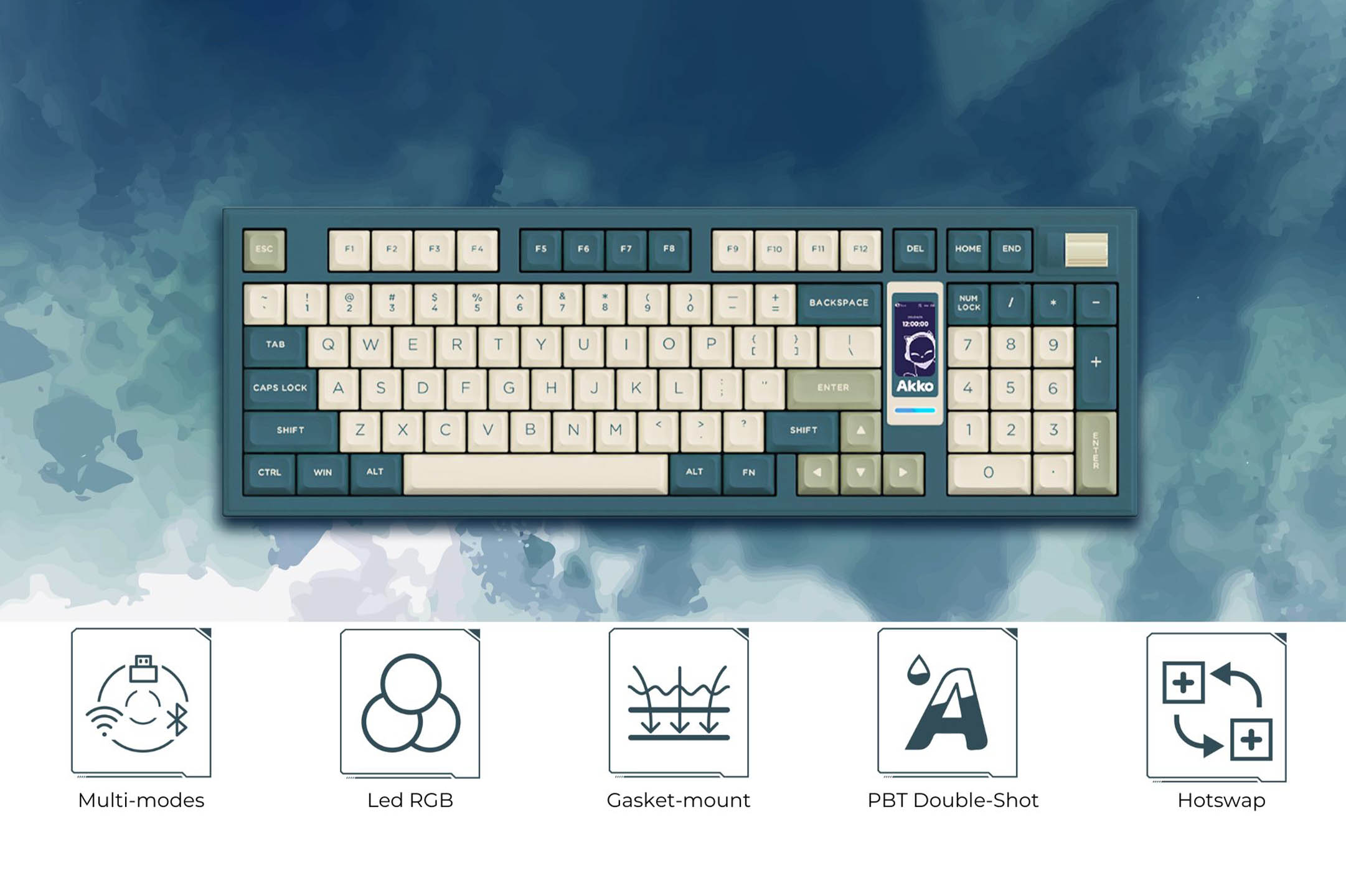 Bàn phím cơ không dây AKKO - 5098B Series (Multi-modes / Led RGB ...