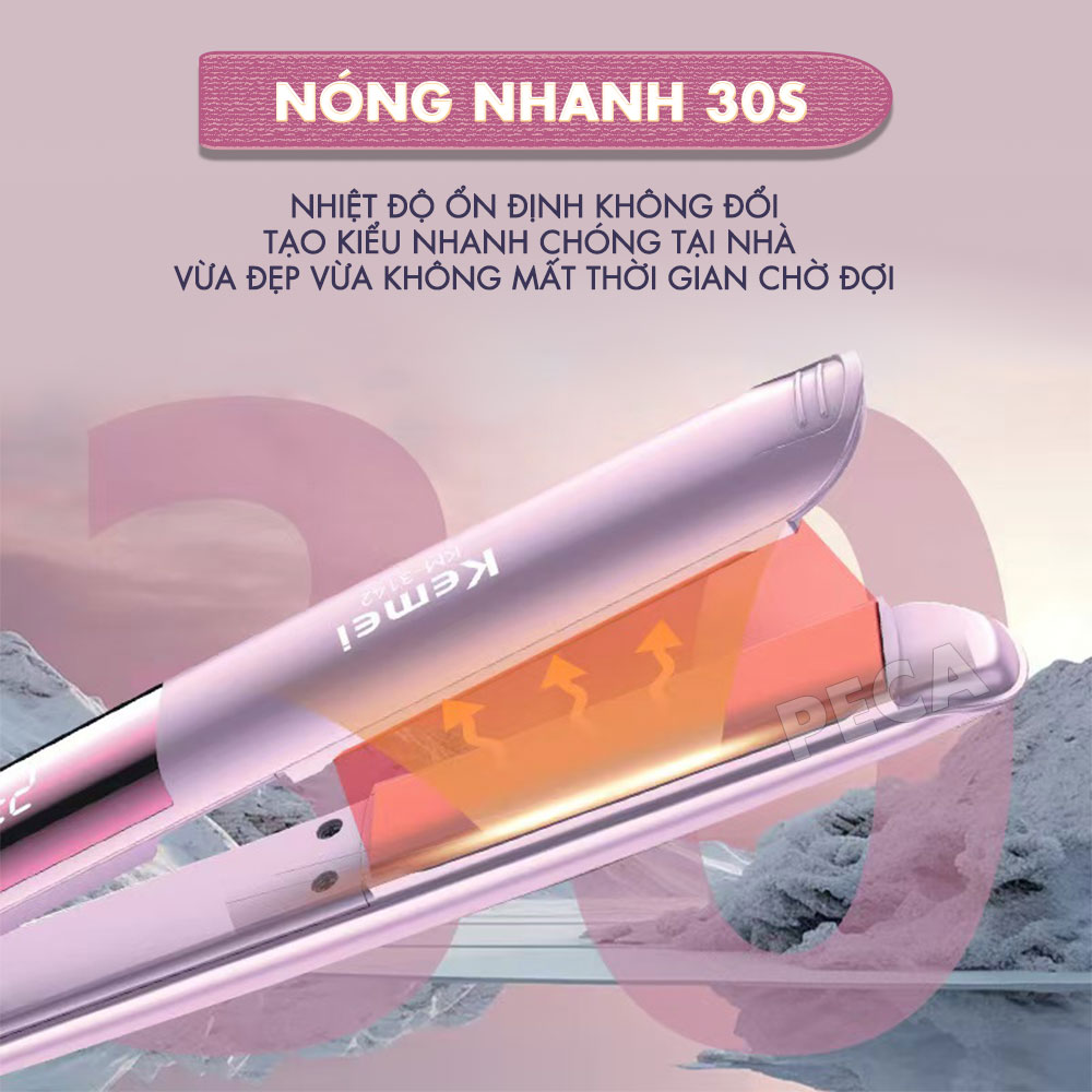 Máy duỗi tóc Kemei KM-3142, điều chỉnh 10 mức nhiệt sử dụng được cho ...