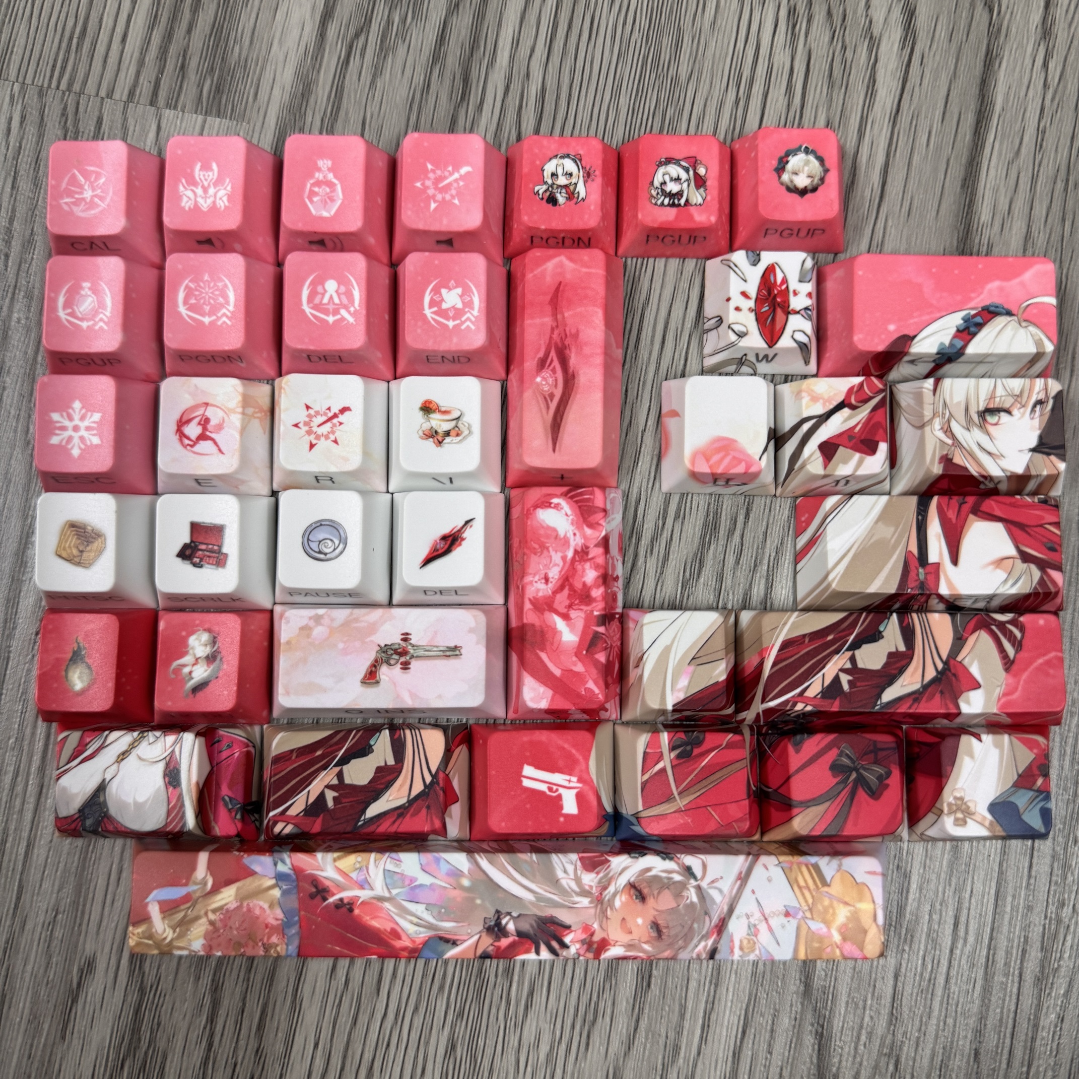 Keycap Wuthering Waves Carlotta thick PBT xuyên led in dyesub 5 mặt 129 ...