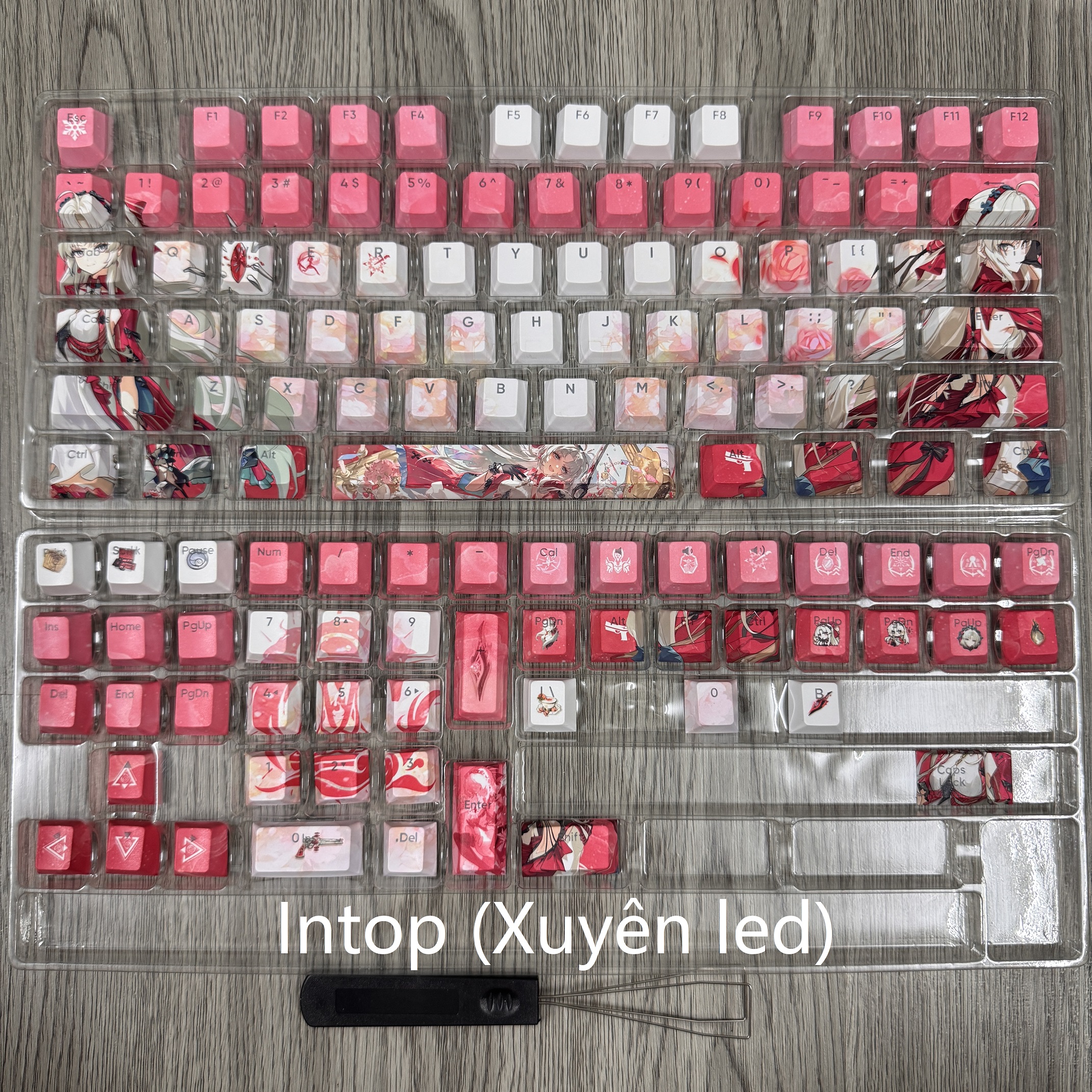 Keycap Wuthering Waves Carlotta thick PBT xuyên led in dyesub 5 mặt 129 ...