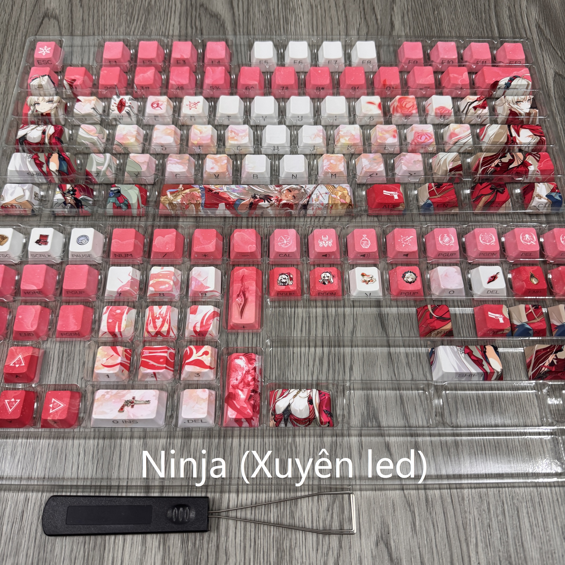Keycap Wuthering Waves Carlotta thick PBT xuyên led in dyesub 5 mặt 129 ...