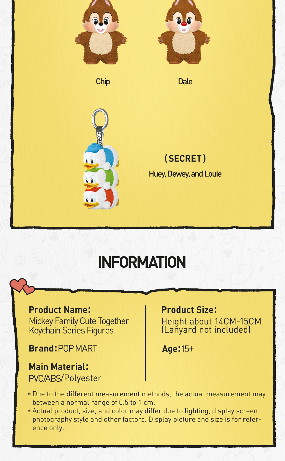 POP MART Mickey Family Cute Together Keychain Series Figures | Shopee ...