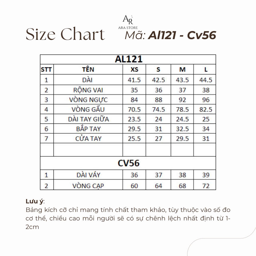 Ara - Set (có bán rời) Áo dáng lửng cổ cúc đá Misa Top Al121 và Chân ...