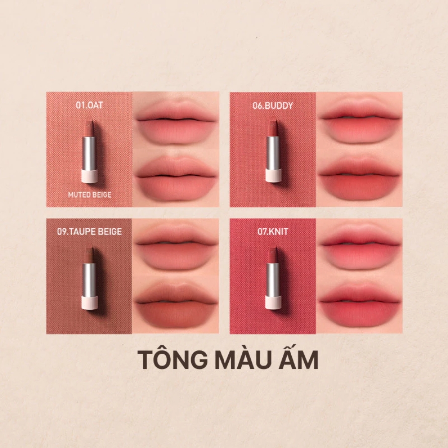 Son Len Thỏi 3CE Cashmere Hug Lipstick Mịn Lì Nịnh Môi | Shopee Việt Nam