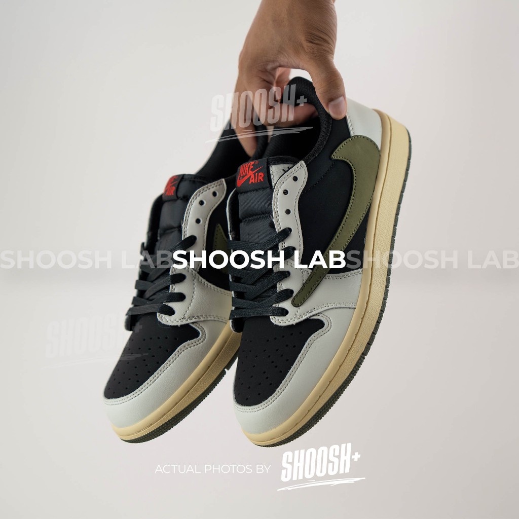 Giày Thể Thao J1 Travis Scott Fragmented Olive Mocha Cổ Thấp Cho Cả Nam ...
