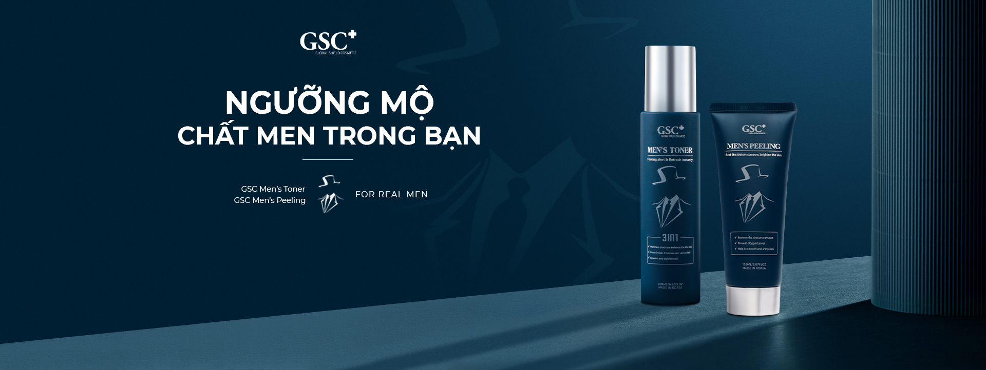 Combo Sạch Sâu, Dưỡng Ẩm Vượt Trội GSC Men's Peeling và GSC Men's Toner ...