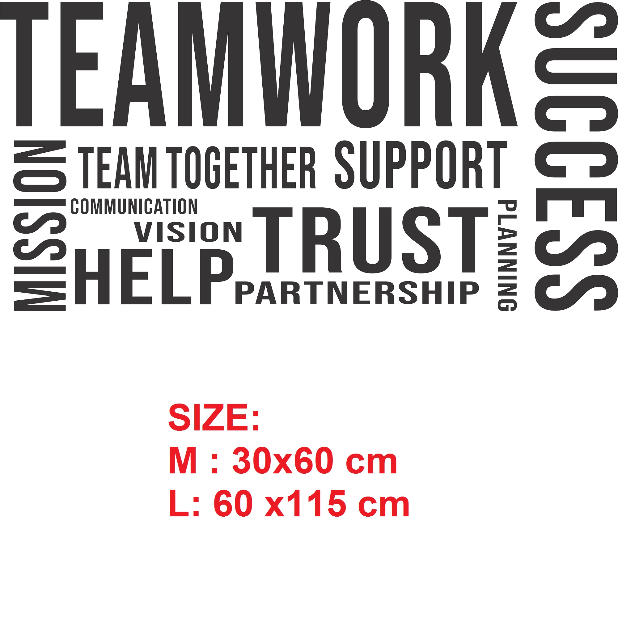 Decal Dán Tường Tiếng Anh "TEAMWORK" mẫu số 6 trang trí văn phòng sáng ...