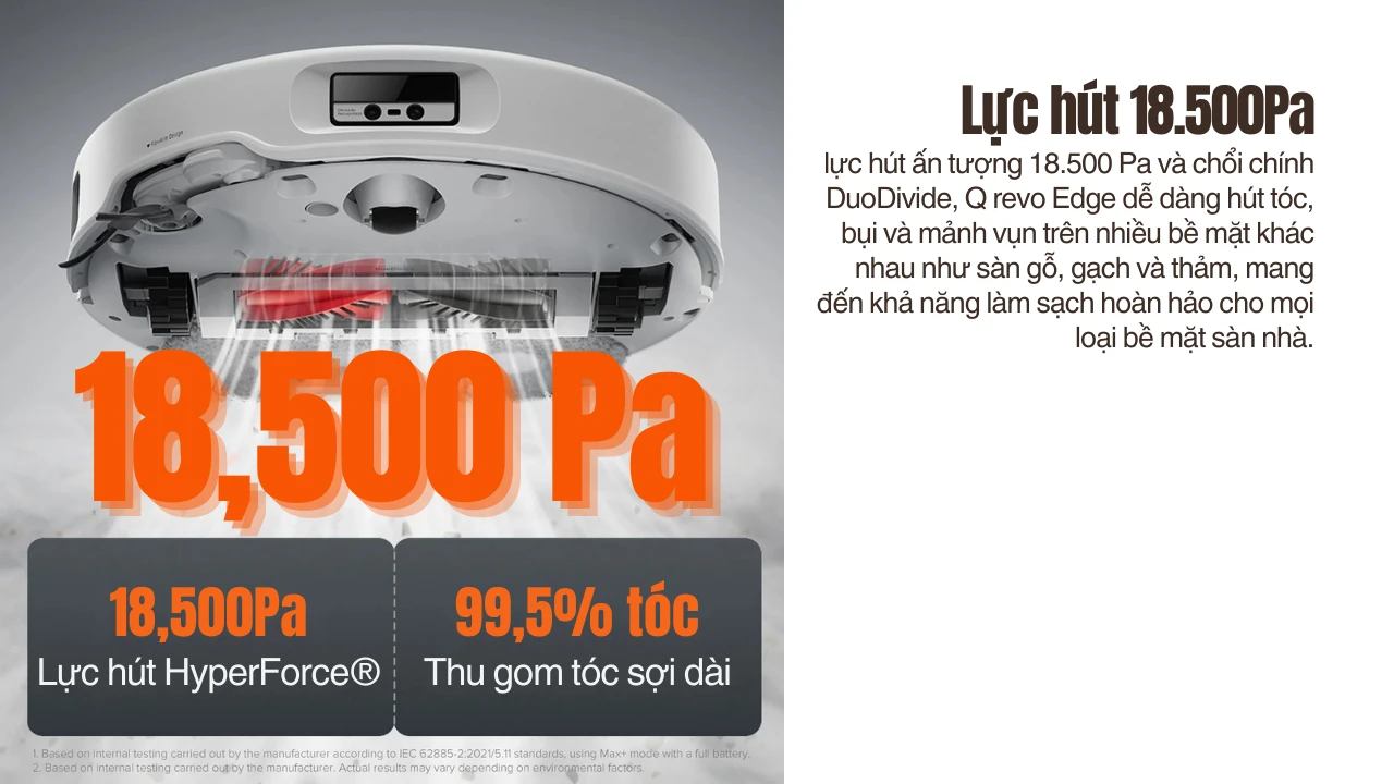 Robot Hút Bụi Lau Nhà Roborock Qrevo Edge 5V1 -2025 | Lực hút 18500 Pa ...