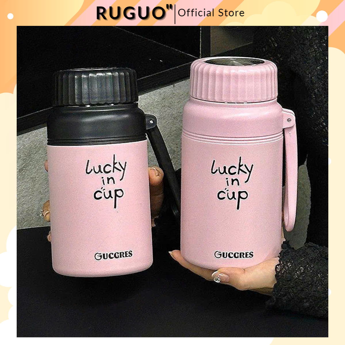 Bình Giữ Nhiệt GUCGRES 1000ml Lucky In Cup Kiểu Dáng Hàn Quốc Có Khay ...