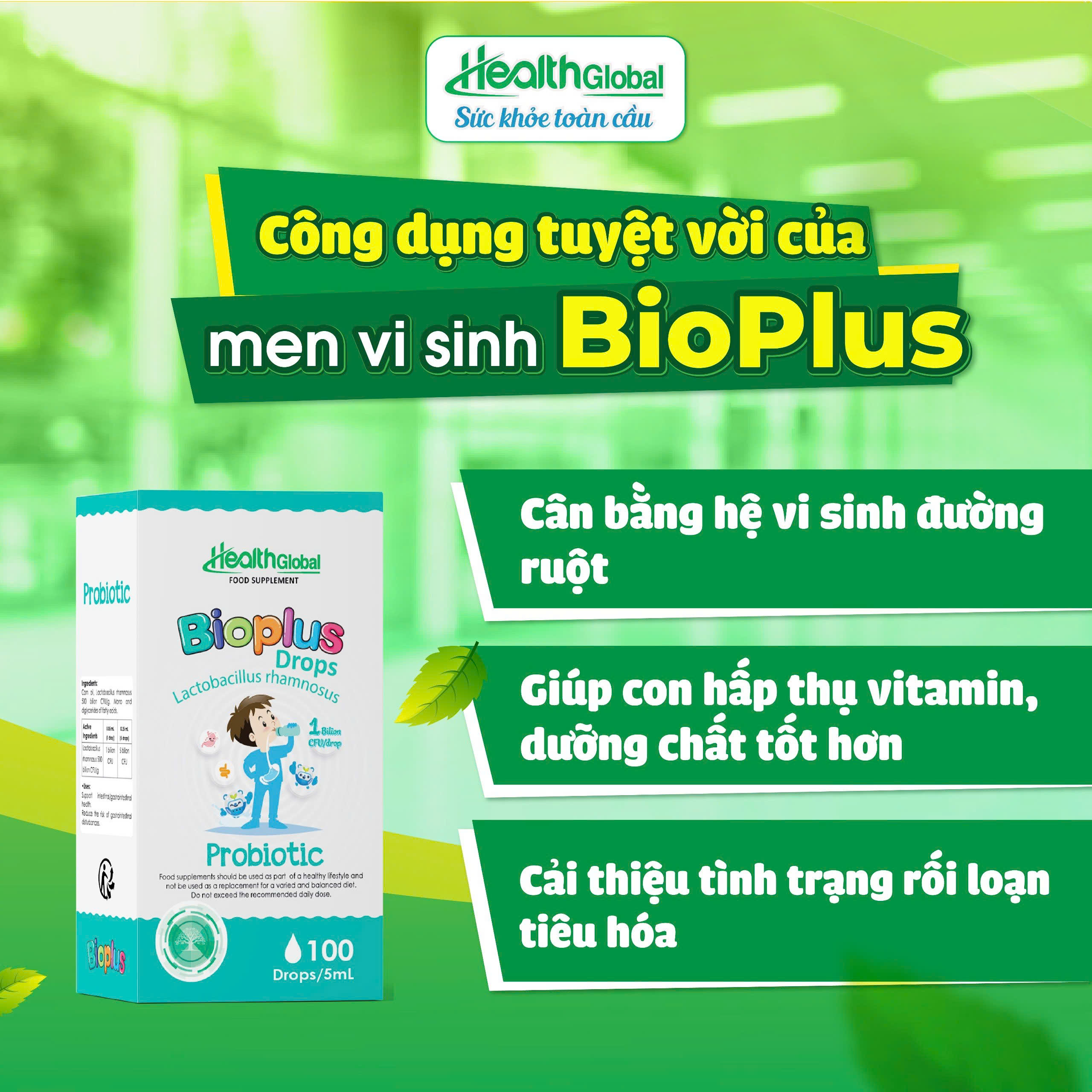 Men vi sinh Bioplus Drops HealthGlobal (MẪU MỚI)- Bổ sung lợi khuẩn ...