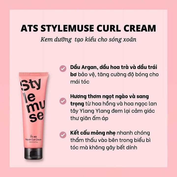 Kem tạo kiểu tóc xoăn Create - ATS Stylemuse Repair Curl Cream - 150ml - tạo kiểu xoăn bóng ...