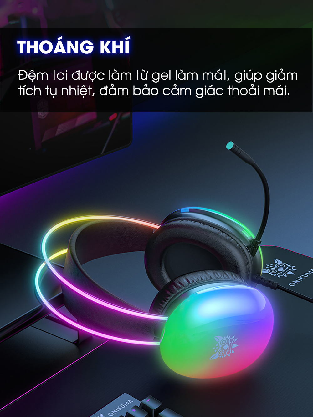 Tai nghe chụp tai có dây SIDOTECH ONIKUMA X25 gaming led RGB đẹp âm thanh vòm 3D 7.1 có mic ...