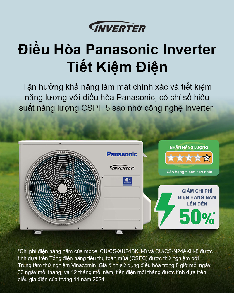 [NHẬP ELPN2TK GIẢM 18% TỐI ĐA 2TR] Máy lạnh/ Điều hòa Panasonic Inverter CU/CS-XU12BKH-8 -1.5HP ...