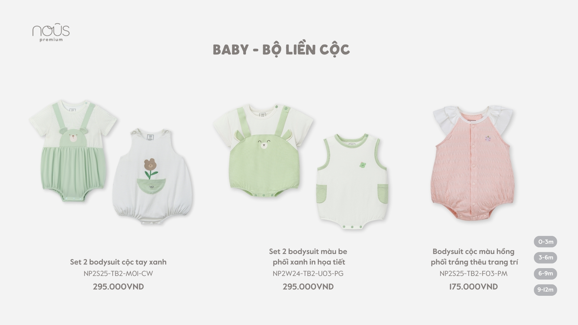 Nous Baby Set 2 bodysuit cho bé màu sắc phối họa tiết dễ thương, bộ ...